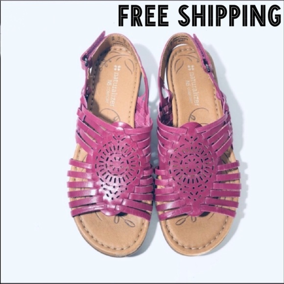 Naturalizer | Shoes | Leather Woven Purple Sandals | Poshmark